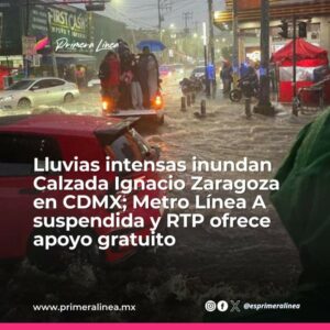 Lluvias intensas inundan Calzada Ignacio Zaragoza en CDMX; Metro Línea ...